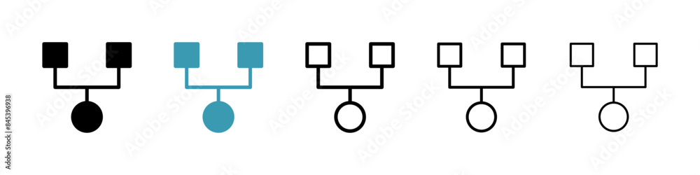 Code Fork vector icon set. merge data request vector icon. branch ...