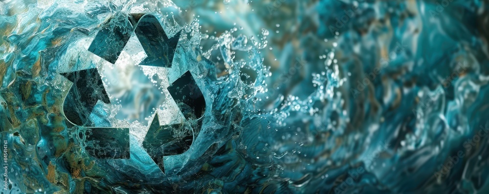 The Recycled Ocean, A swirling, blue abstract with the universal ...