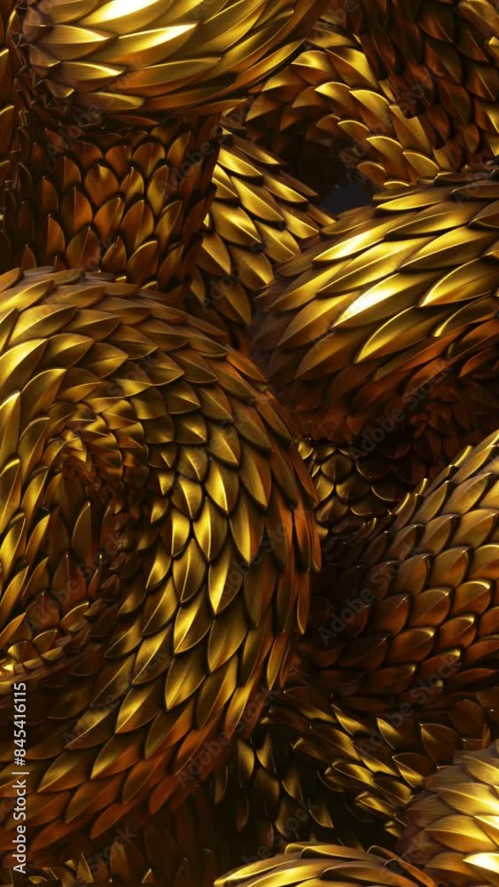 3d looping animation, abstract fantasy background with wavy tangled ...