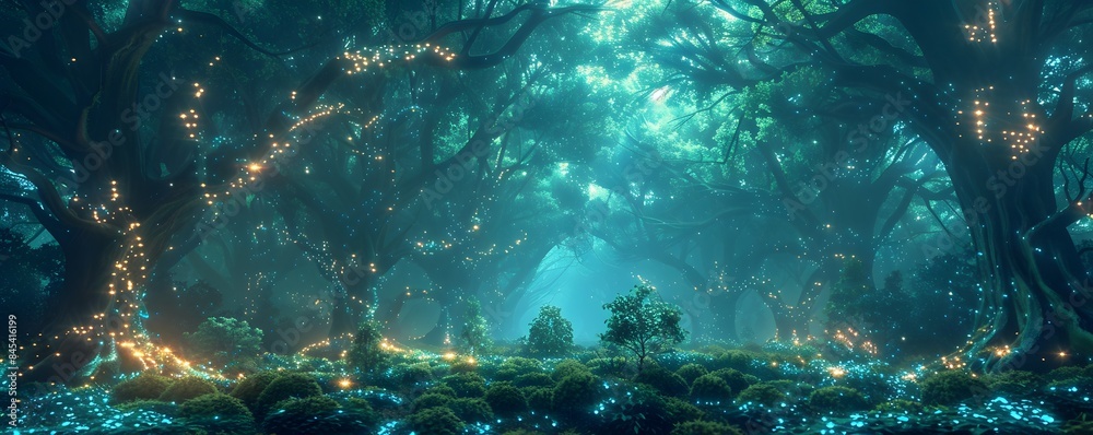 Biomechanical Forest with Genetically Engineered Glowing Wildlife ...