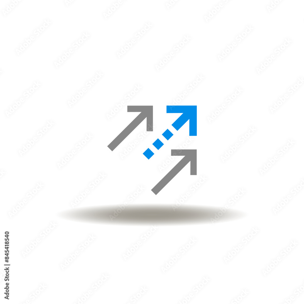 Vector illustration of arrows up and forward. Icon of next steps ...