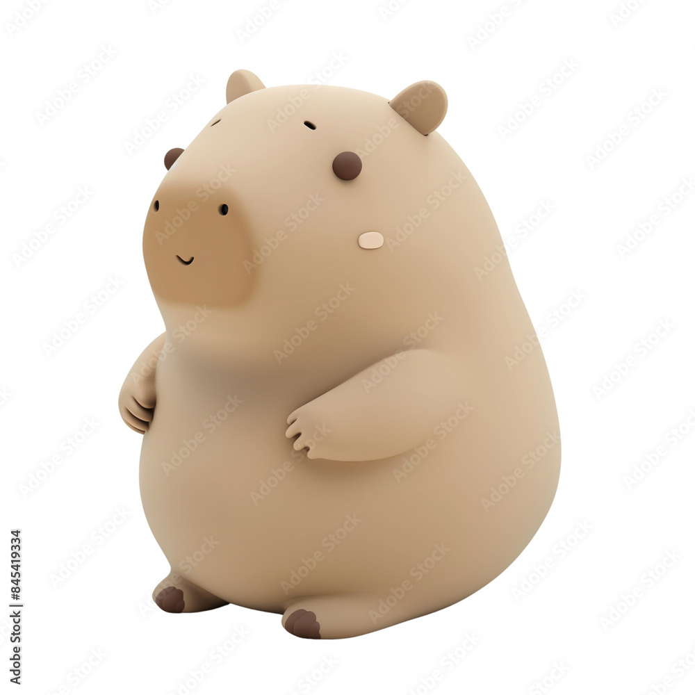 Cute 3D cartoon capybara illustration. Adorable and playful animal ...