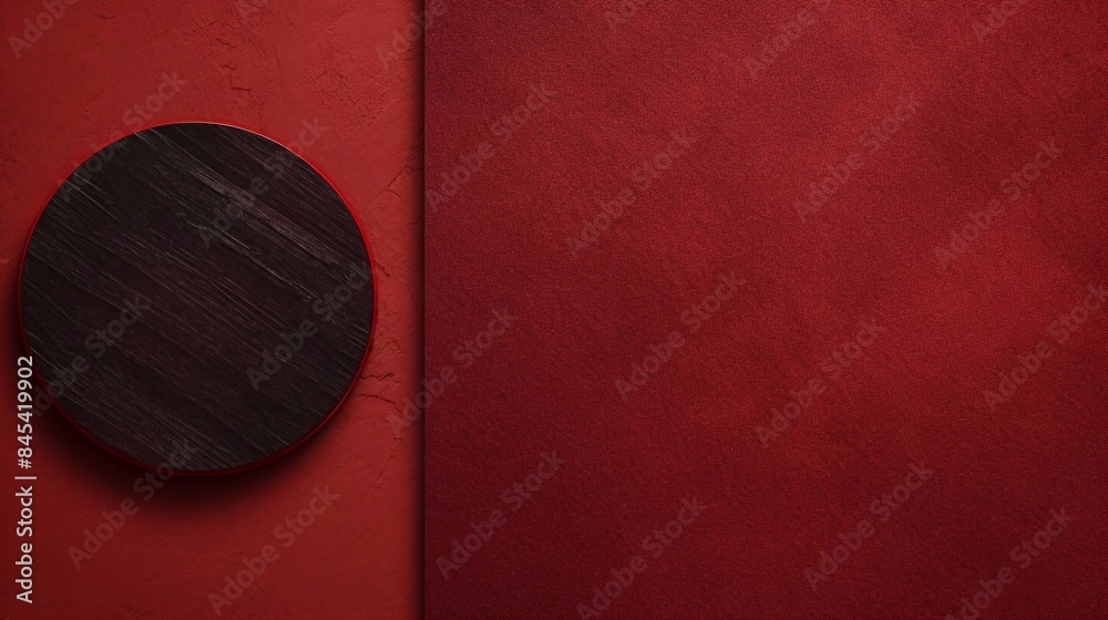 Abstract red textured background with circular shapes and scattered ...