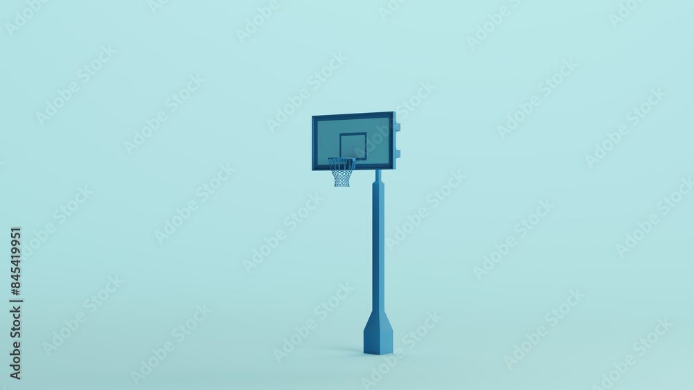 Blue basketball hoop rim net ring court basket pale background 3d ...
