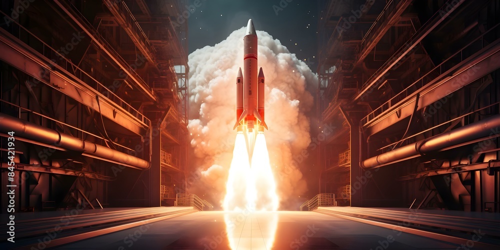 Countdown to Rocket Launch by Garage Startup Coming Soon. Concept ...