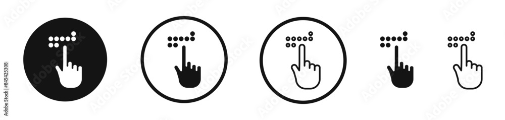 Braille Alphabet Icon Set. Symbol for Blind People's Touch Alphabet ...