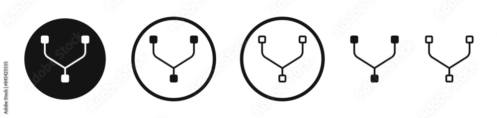 Code Fork Icon Set Merge data request vector symbol for branching and diverting data paths ...