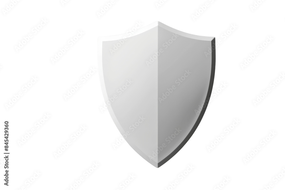 Minimalist white shield icon on transparent background, symbolizing ...