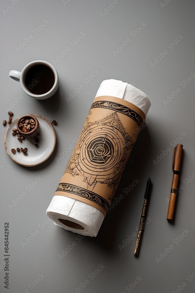 Esoteric Tarot-Inspired Coffee-Stained Toilet Paper Roll with Sacred ...