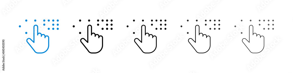 Braille System Icon Set. Touch Alphabet for the Visually Impaired ...