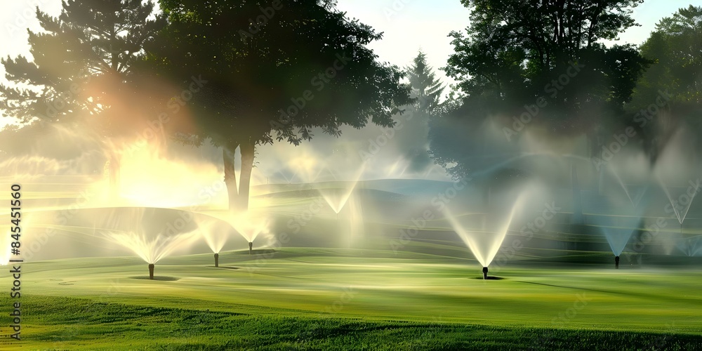 Modern Golf Course Maintenance Advanced Irrigation System with ...