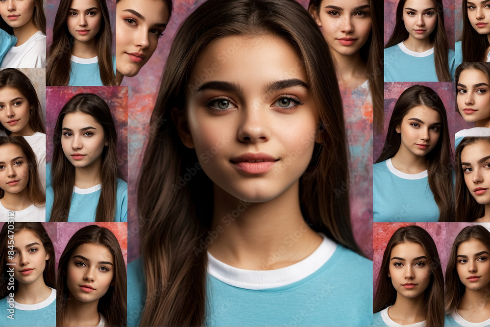 Actor emotions portfolio, collage set portraits of teen cover girl 15 ...