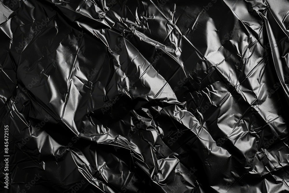 Wrinkled Black Plastic Sheet Texture. Abstract Background for Design ...