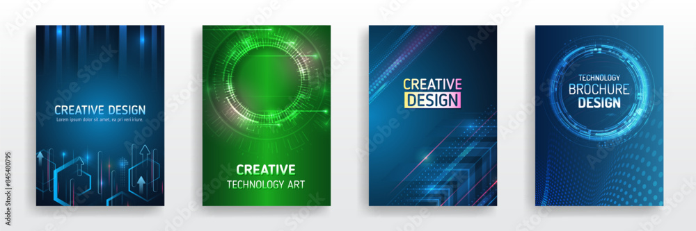 Scientific cover template for presentation, banner. Page layout set for ...