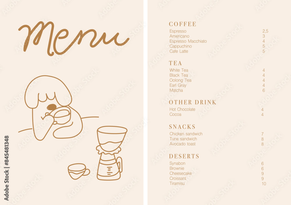 Cafe brochure vector, coffee shop menu design. Restaurant menu design ...