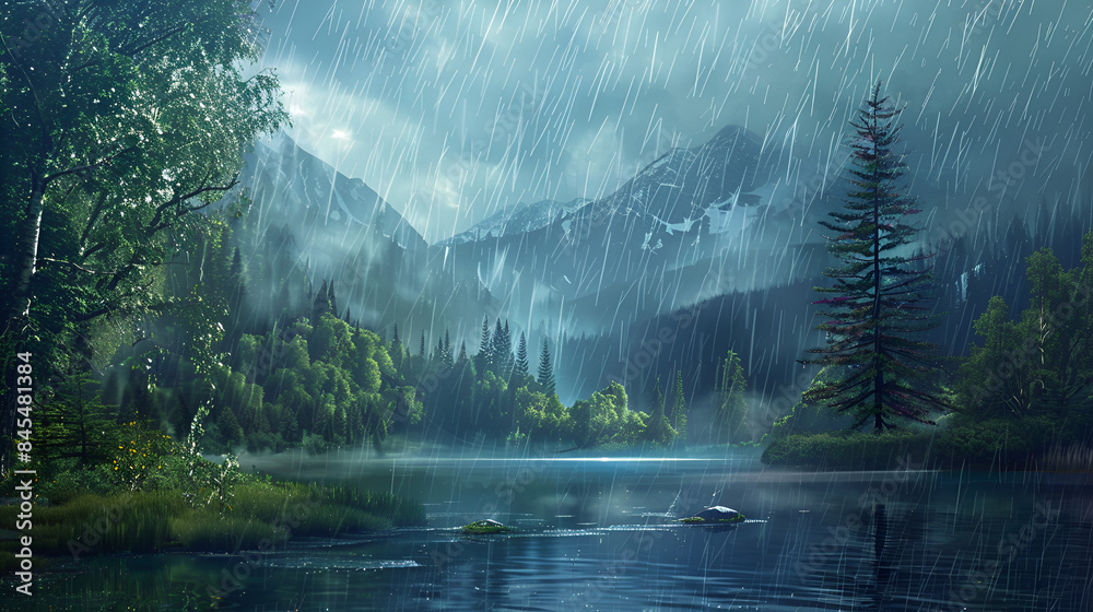 Landscapes Water Rain Very Cool rains in one of the areas in Aceh is ...