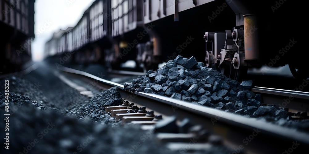 Transporting Coal Ore in Dark Rail Wagons from Mines to Factories ...