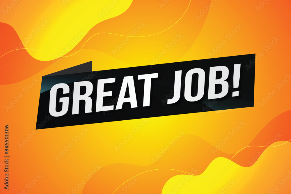 Great job word concept vector illustration with 3d lines style for ...