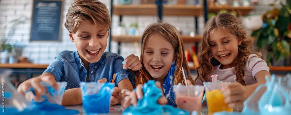 Kids making slime for National Be Bald and Be Free Day, October 14th ...