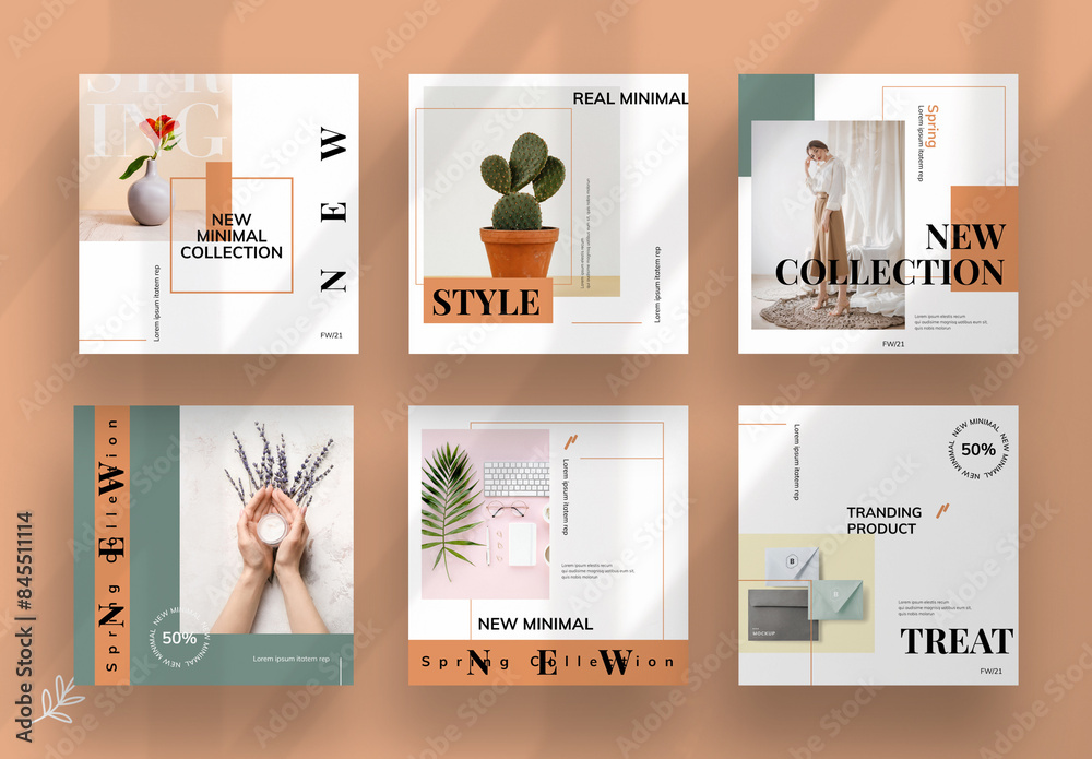 Minimal Social Media Post Layout Stock Template | Adobe Stock
