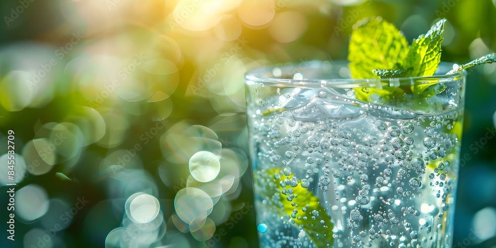 Cooling Mint Soda A Bubbly Beverage for Summer Heat. Concept Refreshing ...