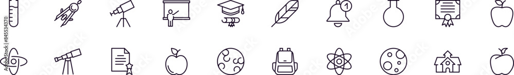 Education, school, university vector pictogram collection. Simple ...