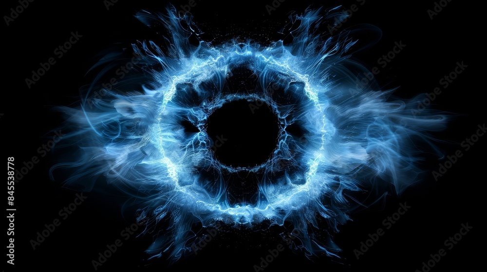 Stunning explosion of energy with a shockwave of glowing particles ...