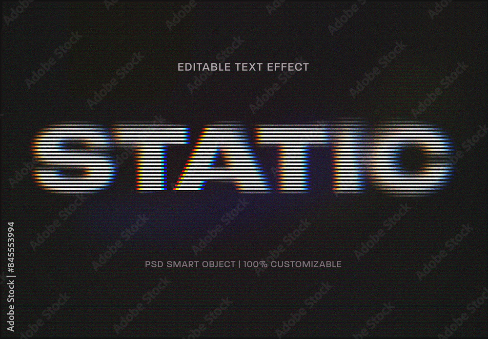 Retro Static Text Effect Stock Template | Adobe Stock