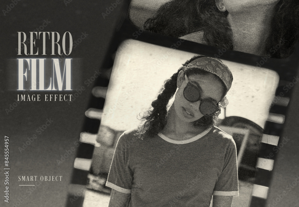 Retro Film Image Effect Mockup Stock Template | Adobe Stock