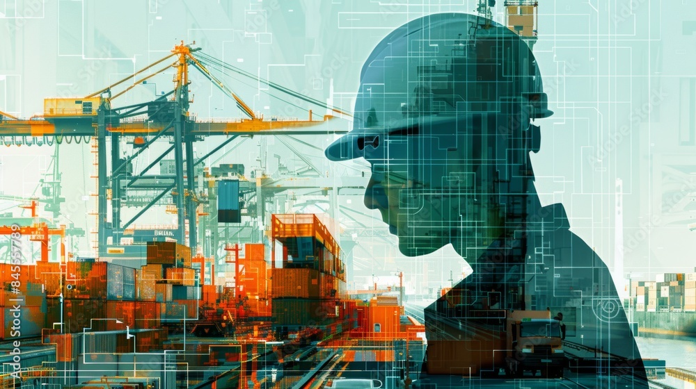 A man in a hard hat is shown in a computer generated image of a ...