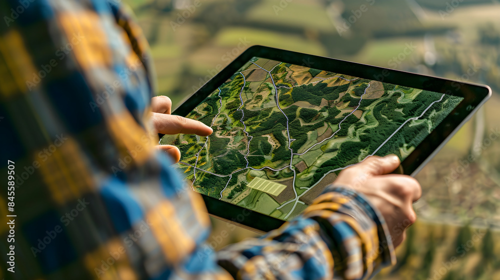 Photo & Art Print Geographer uses GIS technology to analyze and map ...