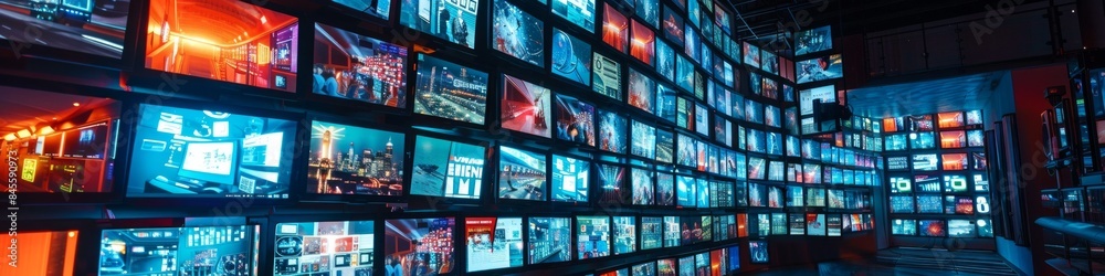 Multimedia video wall television broadcast. multimedia wall television ...