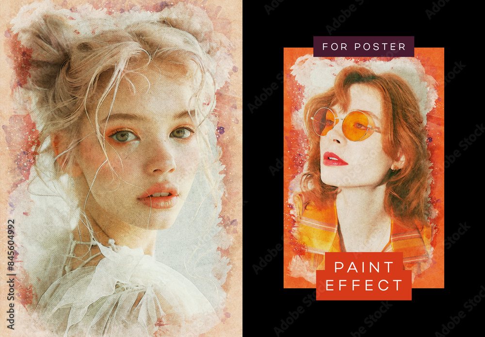Paint Effect Poster Effect Mockup Stock Template | Adobe Stock