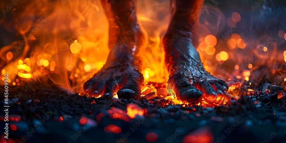 Visualizing the discomfort of walking on hot coals a burning sensation ...