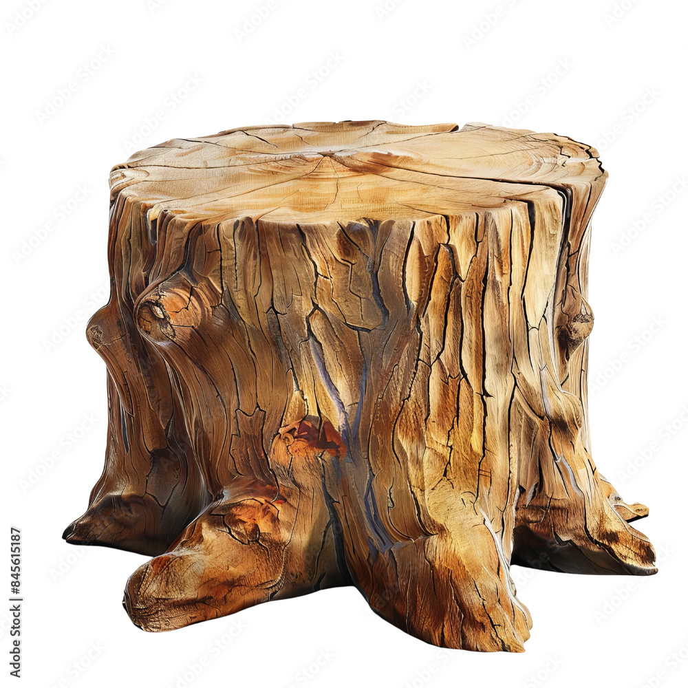 A detailed, high-resolution image of a tree stump with natural wood ...