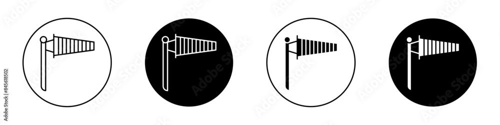 Windsock icon set. Wind direction flag vector symbol for wind ...