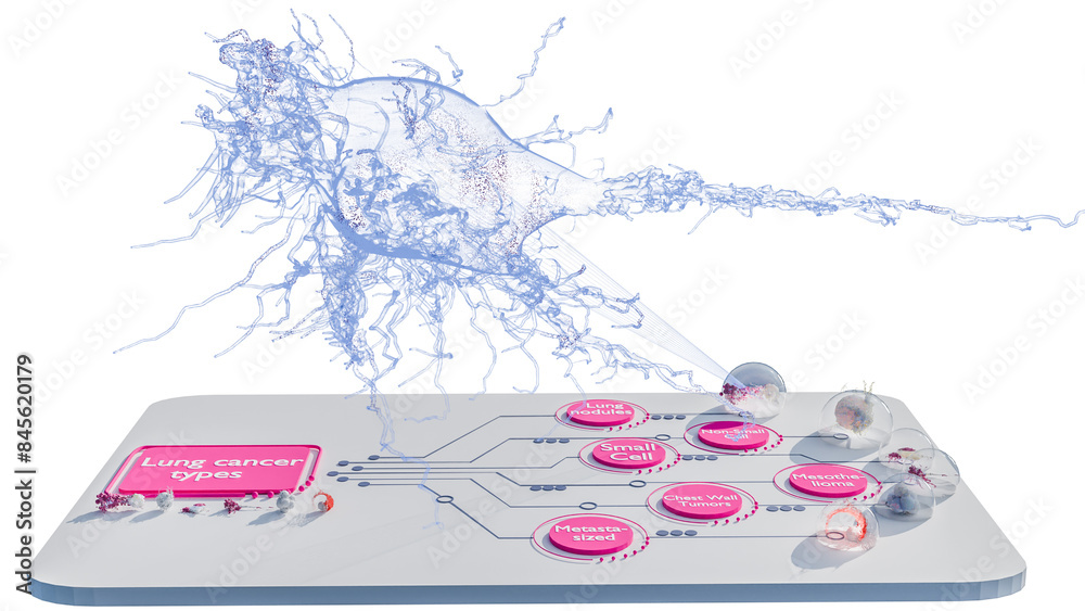 Holographic Cancer Cell Infographic, Lung Cancer Cells types in ...