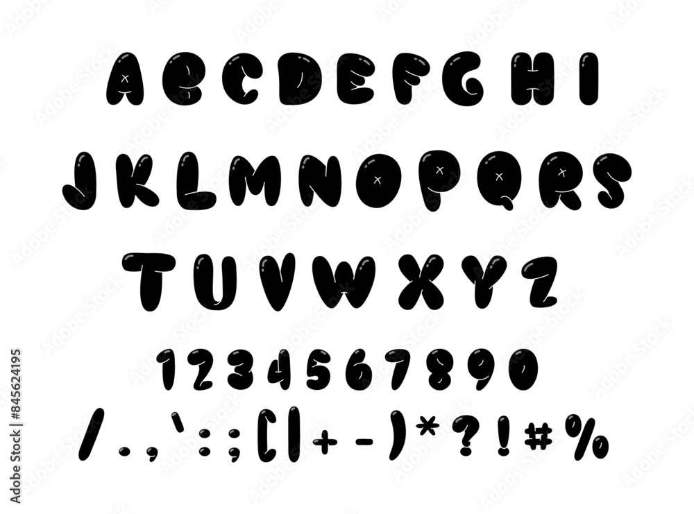 English letters, numbers and special characters fonts. Vector isolated ...