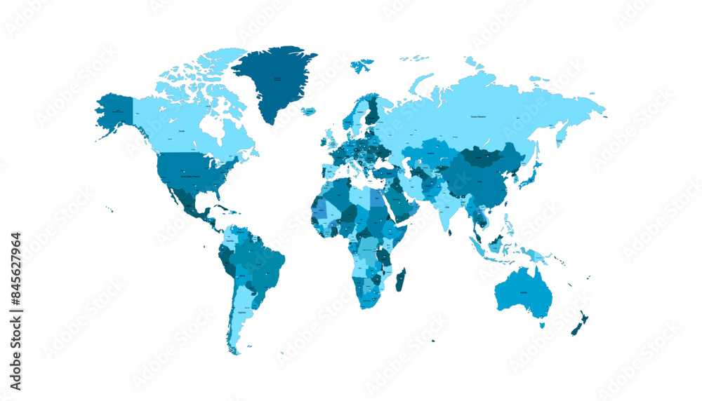 World map. Modern color vector map. Silhouette map. Stock Vector ...