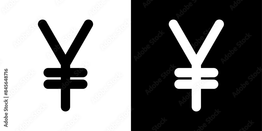 Japanese yen icon set. Yen currency vector symbol. Japan money ...
