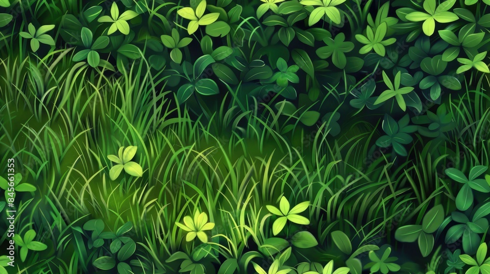 Seamless grass texture, 2d game grass texture, cartoon seamless grass ...