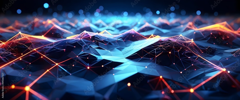 Photorealistic cubic voxel surface, symmetric low poly lines, cel style Stock Illustration ...