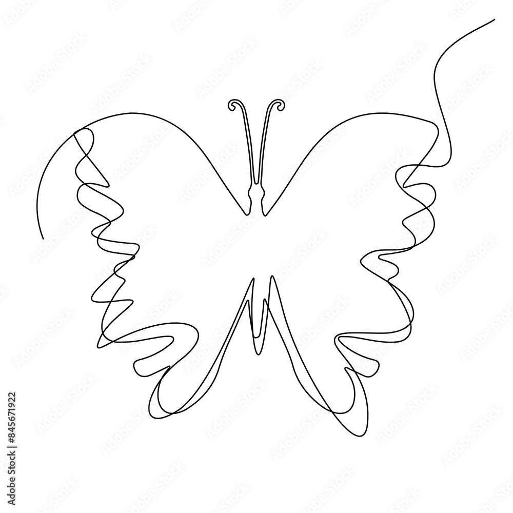 Continuous Thin Line Butterfly, Minimalist Butterflies Drawing, One ...