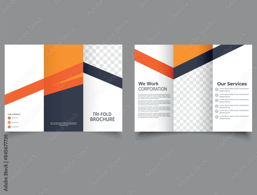 TriFold business brochure template design. Brochure design, brochure ...