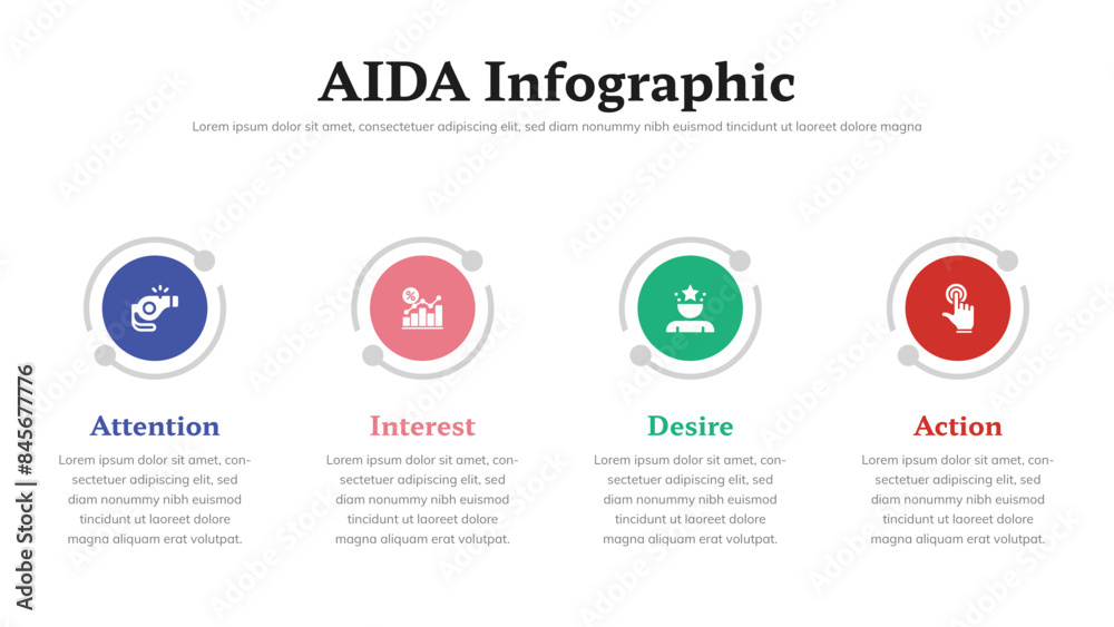 AIDA infographic presentation layout fully editable. Stock Vector ...