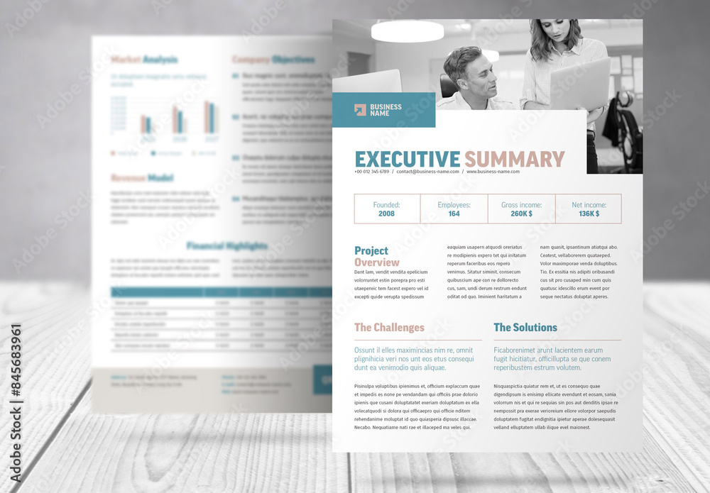 Business Executive Summary Report Template Stock Template | Adobe Stock