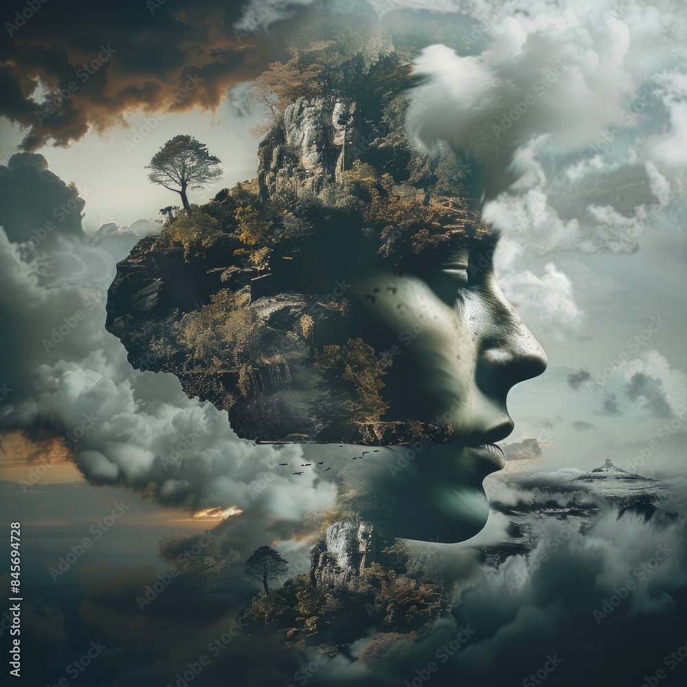 Surreal dream world portrait, featuring dreamlike elements and surreal ...