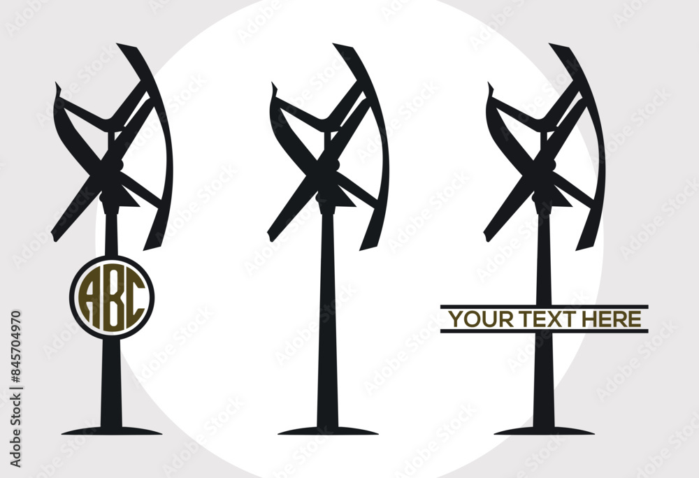 Vetor de Wind Turbine SVG Cut File, Wind Turbines Landscape Svg, Wind ...