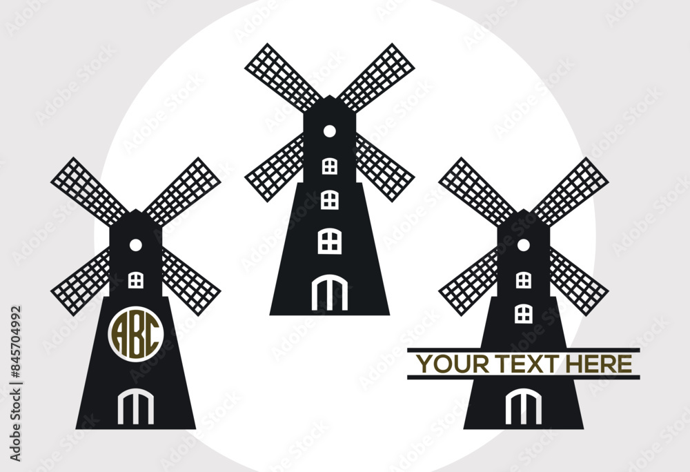 Wind Turbine SVG Cut File, Wind Turbines Landscape Svg, Wind Energy Svg ...