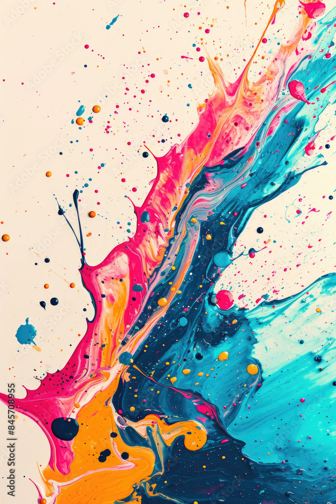 Vibrant Abstract Paint Splash Art - Dynamic Colorful Acrylic Paint ...